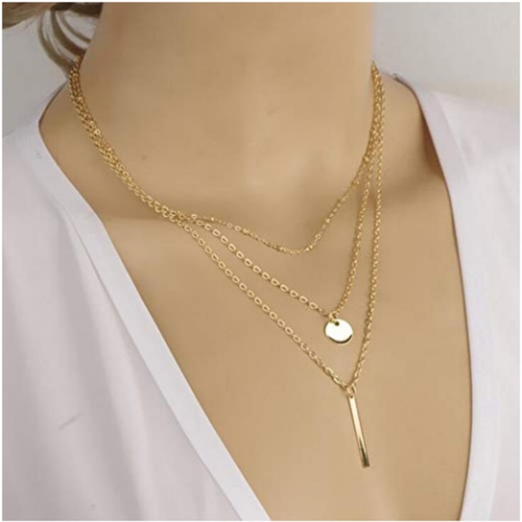 KingsTrend | Jewelry | New Gold 3 Tier Pendent Long Chain Necklace ...